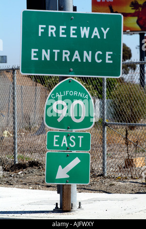 Los Angeles, California: Freeway Entrance sign Stock Photo - Alamy