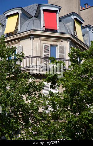 Attic windows in Paris Stock Photo - Alamy