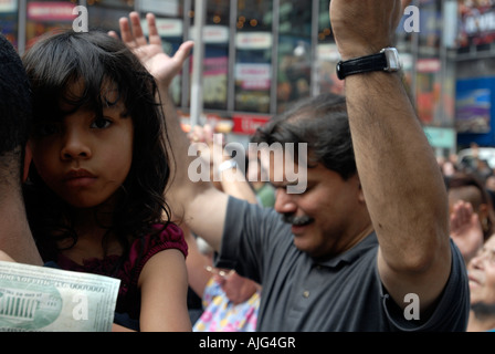 Organized by the Times Square Church thousands crowd into Times Square ...