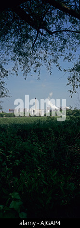 Vertical shot of beer tanks and beer production equipment at ...