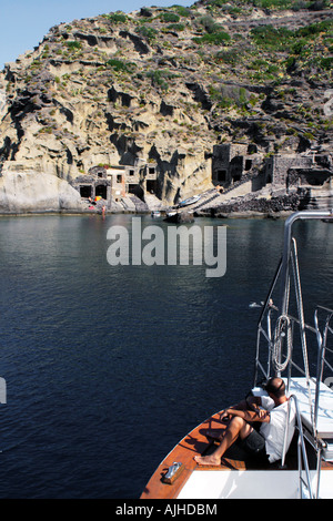 The rocky beach at Pollara on the island of Salina in the Aeolian ...