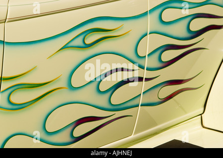 Custom flame paint hot rod car.tif Stock Photo - Alamy