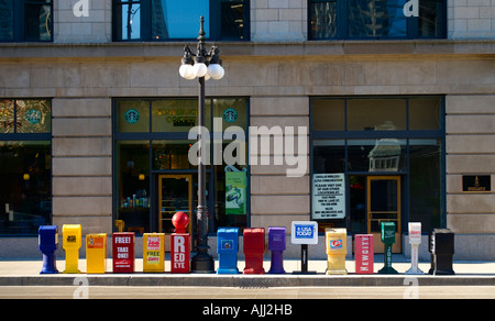USA Illinois Chicago Newspaper vending boxes for Chicago's two main ...
