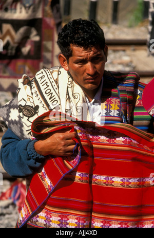 Peruvian Man Selling Traditional Crafts Stock Photo - Alamy