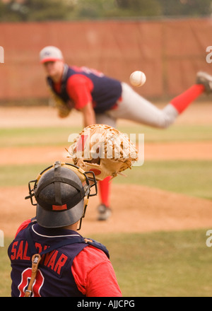 baseball catcher warming up Stock Photo - Alamy