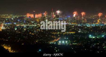 Riverfire fireworks spectacular as viewed from Mt Coot tha Scenic ...