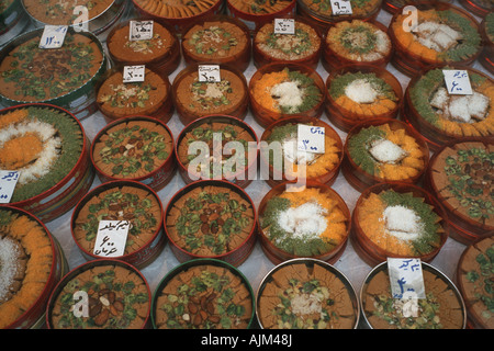 Sweets at a pastry shop, Kashan, Iran Stock Photo - Alamy