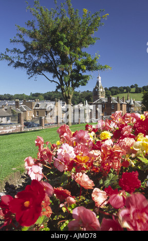 Lockerbie summer colour in McJerrow Park looking down on Town Hall ...