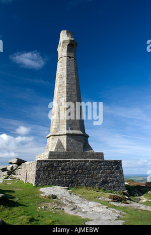 Basset Monument on Carn Brea at sunset Stock Photo - Alamy