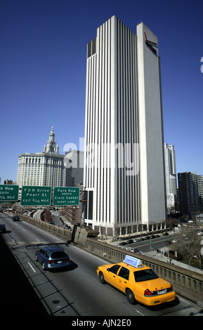 The Verizon Building in New York City stands among modern glass ...