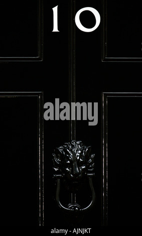 A Close-up picture of the door of Number 10 Downing Street, The home of ...
