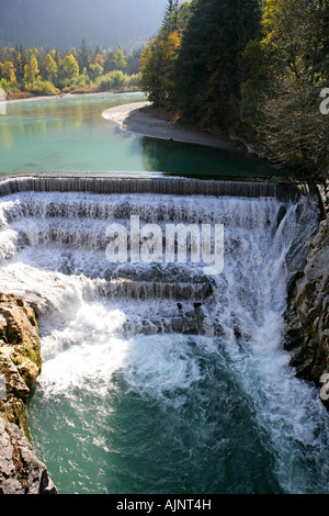 Lechfall and gorge Füssen, Bavaria, Germany. Bust of King Maximilian II ...
