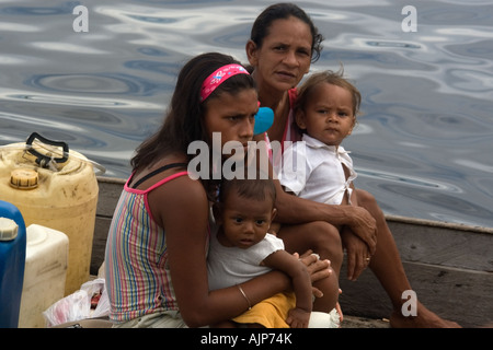 Amazonian family on boat Tefe Amazonas Brazil Stock Photo - Alamy