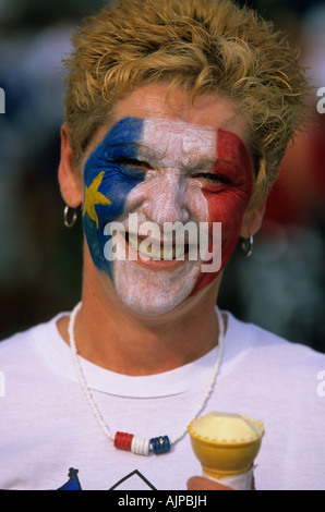 Flag of Canada Painted on a Face of a Young Man Stock Photo - Alamy