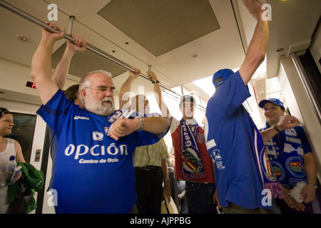 Getafe CF fans going to the Santiago Bernabeu stadium Stock Photo - Alamy