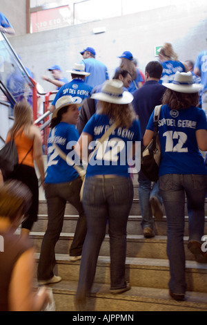 Getafe CF fans going to the Santiago Bernabeu stadium Stock Photo - Alamy