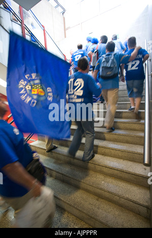 Getafe CF fans going to the Santiago Bernabeu stadium Stock Photo - Alamy