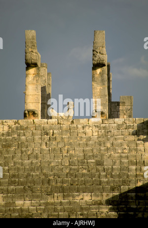 Temple of Warriors with the famous Chac Mool statue on top,dedicated to ...