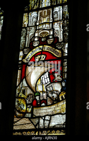 Medieval stained glass St Neot s parish church Cornwall England Stock ...