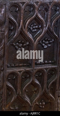 Medieval 1510 1530 pew ends inside St Nonna Church at Altarnun Stock ...