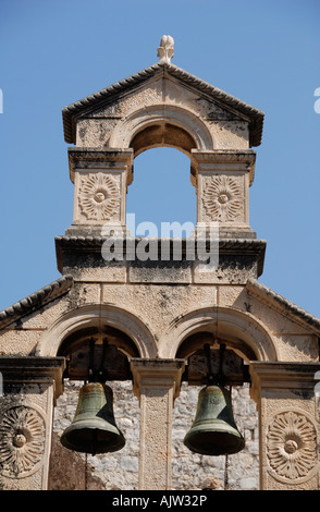 The bells of a traditional Catholic church in the town of Isla Cristina ...