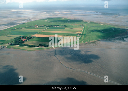 Aerial view, Neuwerk Island, Neuwerk, Hamburg, Hamburg, Germany Stock ...