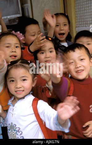 Asia, China, Chongqing. Primary school, 1st grade, school children ...