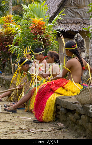 Yapese girl in traditional dress performing the Stick Dance Yap ...