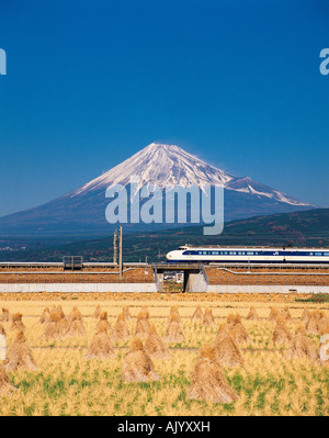 The Shinkansen Bullet Train with Mount Fuji Shizuoka Japan Stock Photo - Alamy