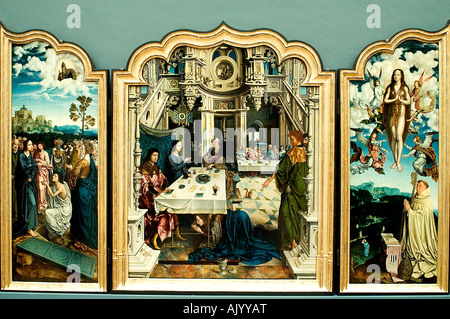 Master Jan van Dornicke 1518 triptych abbey of Dielegem Stock Photo - Alamy