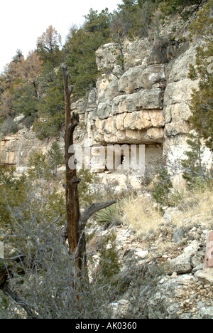 Sinagua Indian cliff dwelling, Walnut Canyon National Monument ...