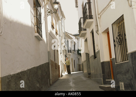 Coin Malaga Province Spain Street scene with San Juan church tower ...