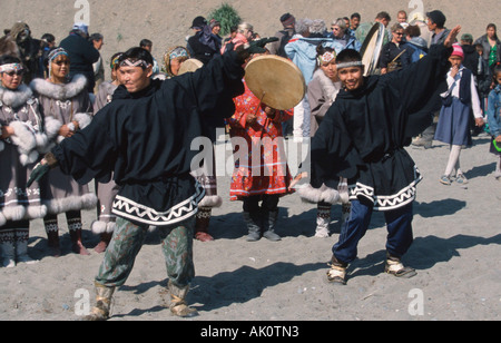 Chukchi man in traditional dress, illustration from Soviet encyclopedia ...