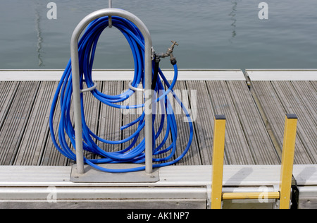 Access ladder on marina quayside Stock Photo - Alamy