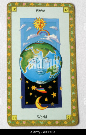 The World tarot card Stock Photo - Alamy