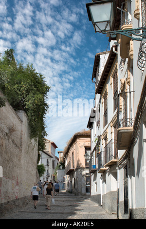 GRANADA, Spain. Streets in the Albayzin district in the upper part of ...