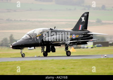 Black liveried RAF Hawk jet trainer XX247 landing Stock Photo - Alamy