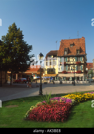 France, Haut Rhin (68), Colmar town, historic center (aerial view Stock ...