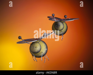 two styrofoam bee's Stock Photo - Alamy