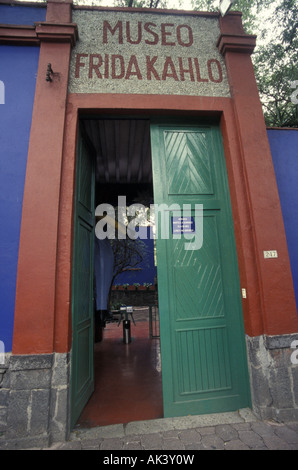 The entrance to the Blue House (Casa Azul), the home of Frida Kahlo for ...