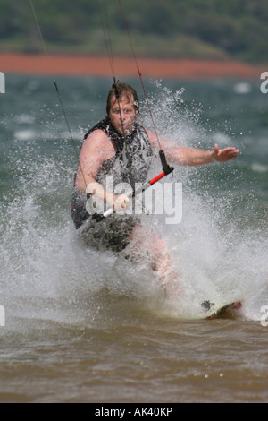 kite boarding in costa rica lake arenal Stock Photo - Alamy