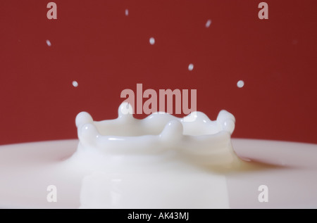 Droplet Of Milk At Lifesize Magnification Stock Photo - Alamy
