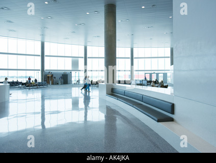 Airport concourse to departure boarding gates at Vantaa Helsinki ...
