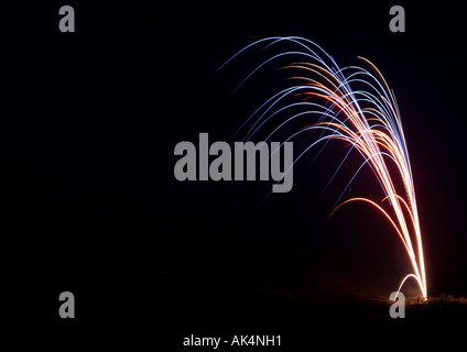 Ground based arches of white fireworks Stock Photo - Alamy