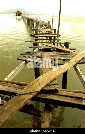 A derelict jetty and hut in Songkhla, Southern of Thailand Stock Photo ...