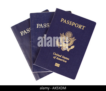 Three US passports Stock Photo - Alamy