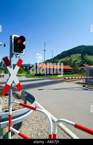 railway level crossing vertical Stock Photo - Alamy