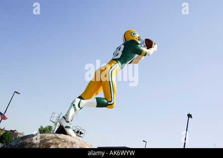 Statue of a Green Bay Packers football player Wisconsin WI Stock Photo ...
