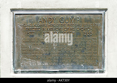 Commemorative statue to Sydney Smith creator of Andy Gump in Lake ...