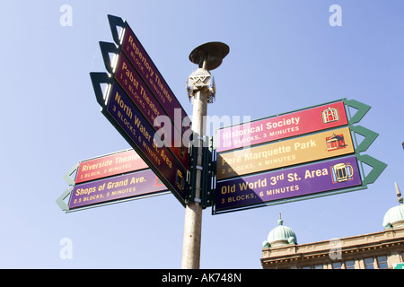 Colorful signs in Milwaukee Wisconsin WI Stock Photo - Alamy